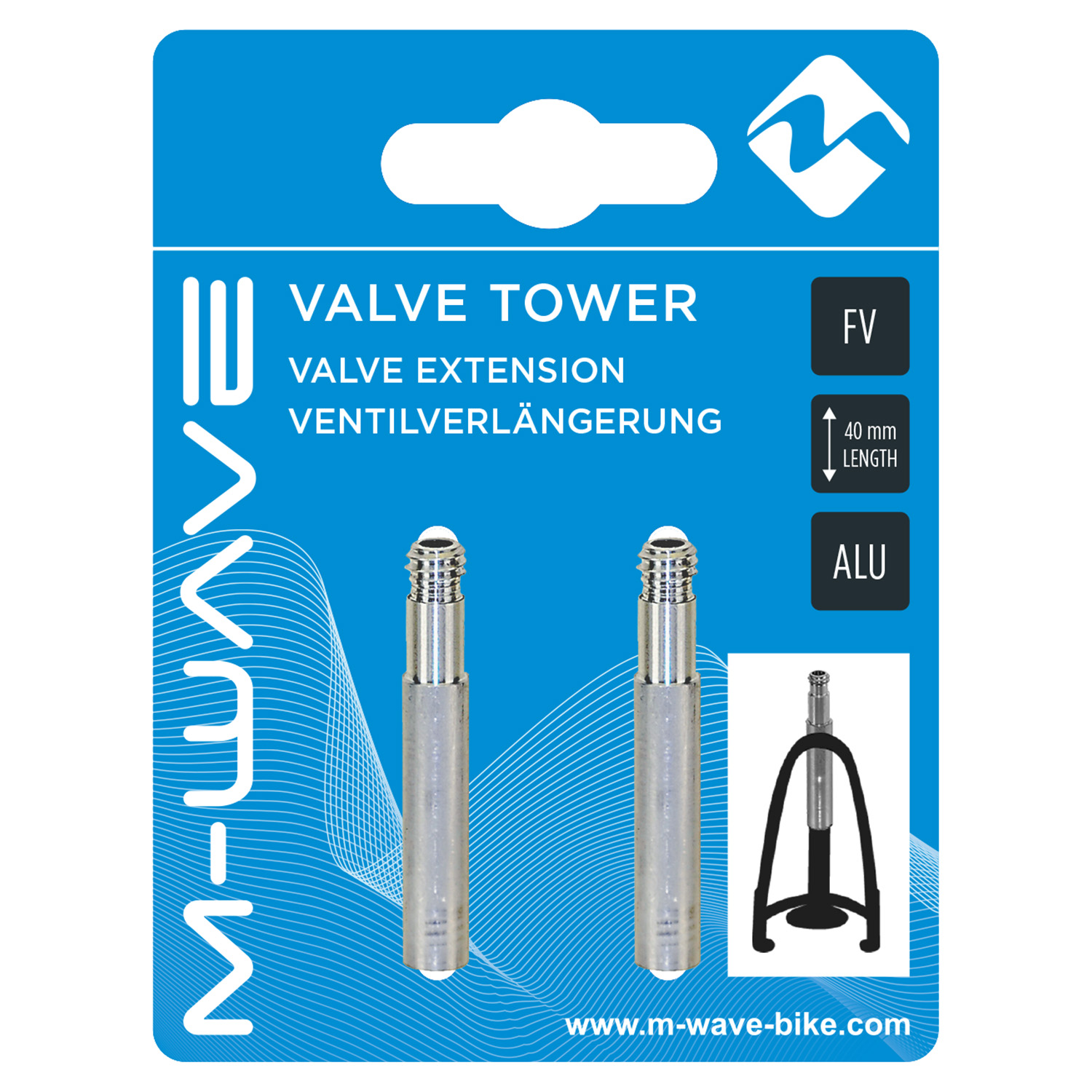 M-WAVE Valve Tower valve extension | Messingschlager